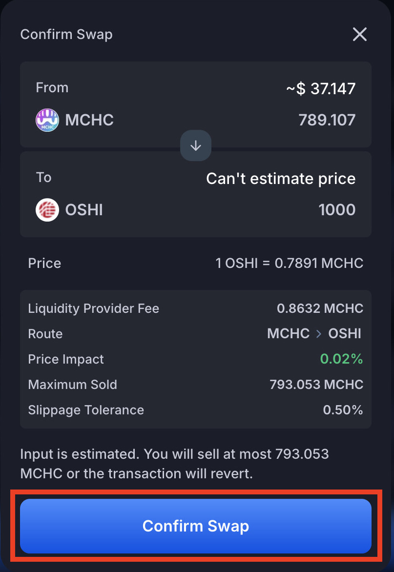 【QuickSwap】クイックスワップV3の使い方。MCHC/OSHIペアの流動性を提供し報酬を得る手順【BITPOINT】 | CosmoCrypto